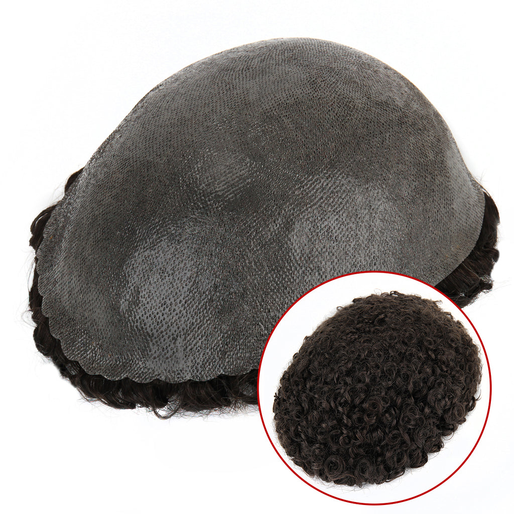 TUS07 Skin Toupee with 15mm Tight Curl – TopUnique Hair